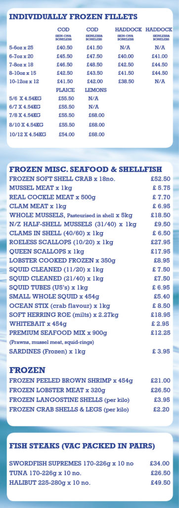 Product List 2020 - S & J Fisheries